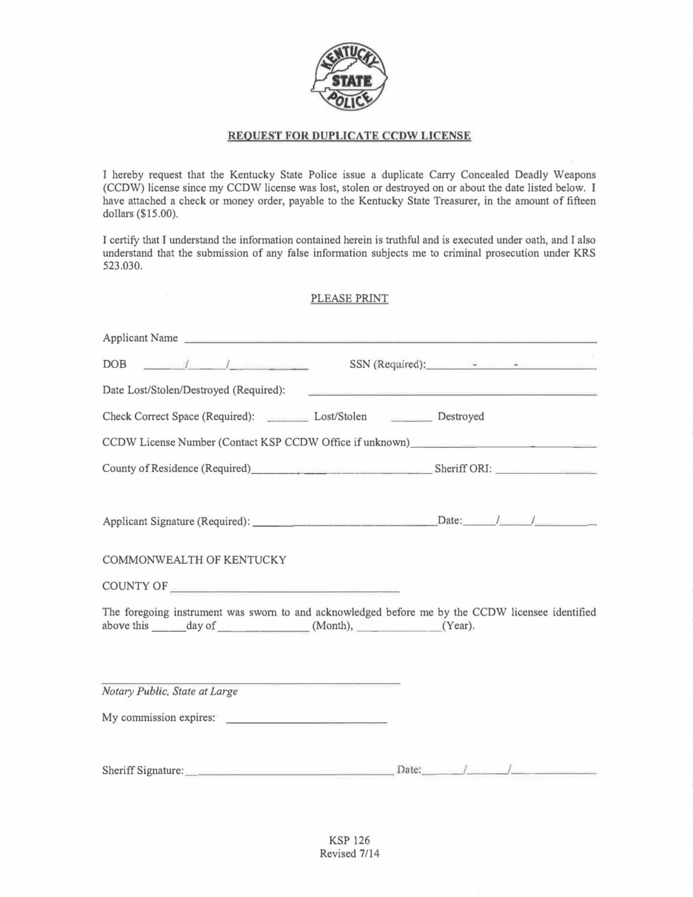 Concealed Carry (CCDW) | Jessamine County - KY