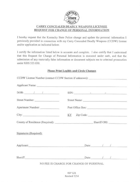 Concealed Carry (CCDW) | Jessamine County - KY